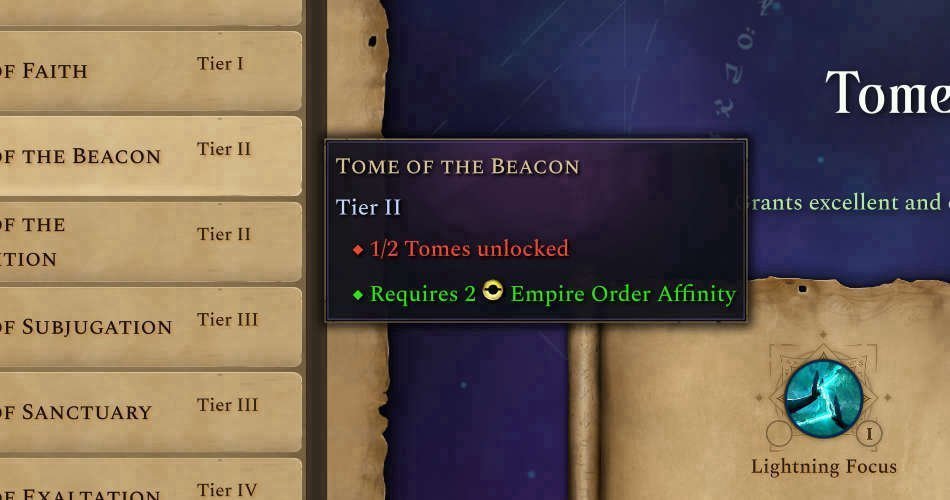 Tome Affinity Requirements Remastered - Paradox Mods