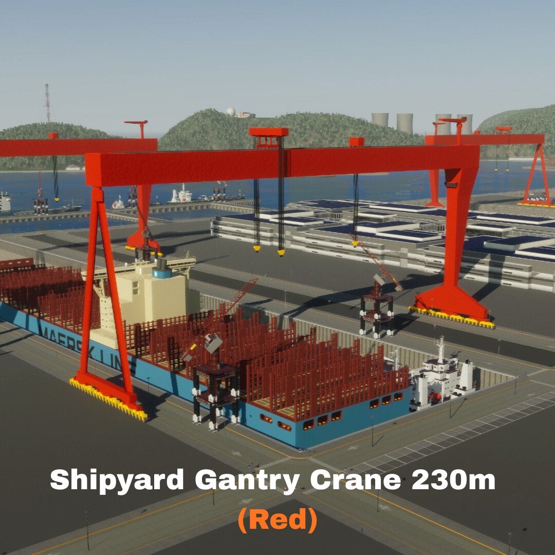 Shipyard Gantry Crane 230m (Red) - Paradox Mods