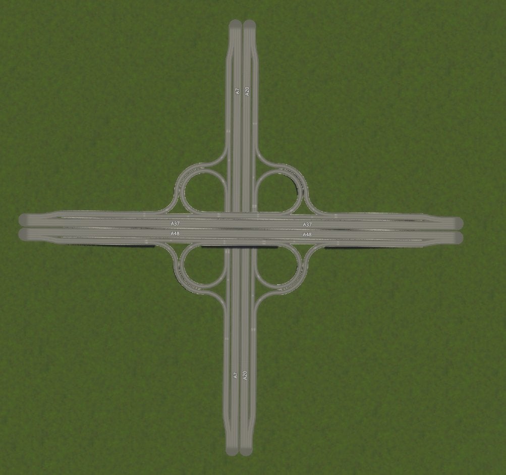 Bigger Cloverleaf Intersection - Paradox Mods