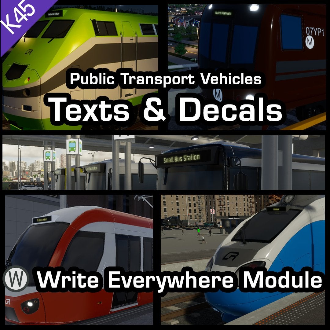 Public Transport Vehicles Texts & Decals [WE Module] - Paradox Mods