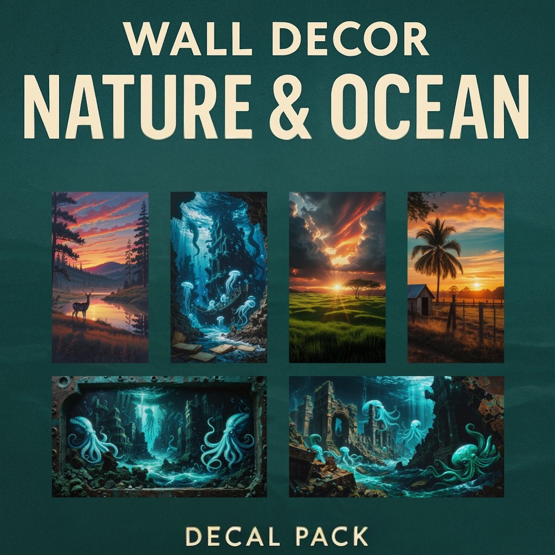 Wall Decor Nature and Ocean Decal Pack - Paradox Mods