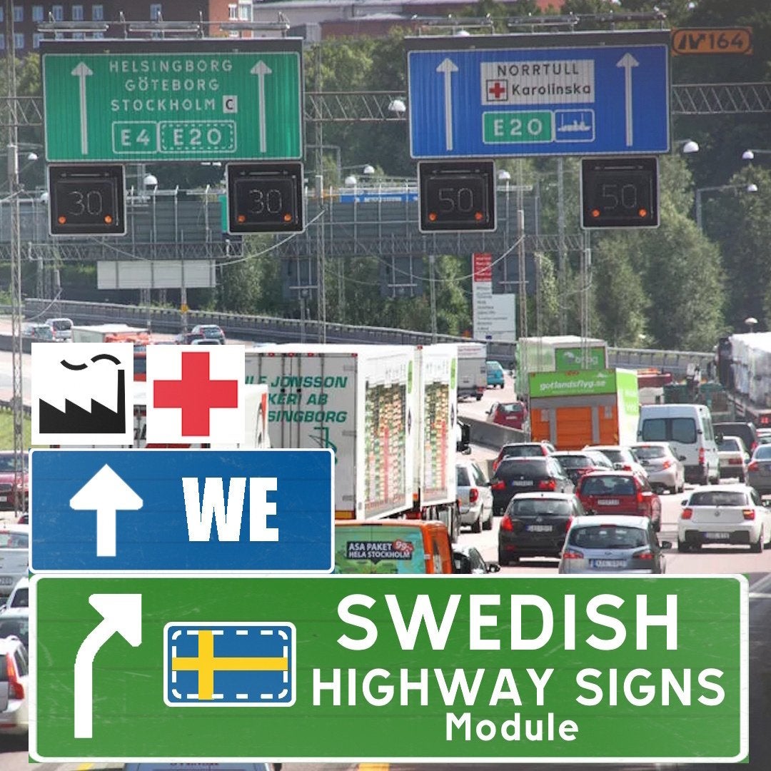 Custom Swedish HWY Signs - Paradox Mods