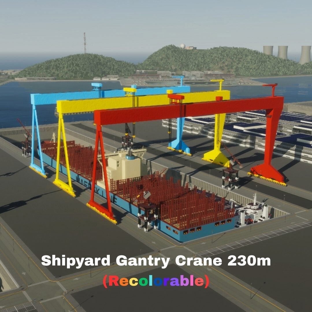 (Recolorable) Shipyard Gantry Crane 230m - Paradox Mods