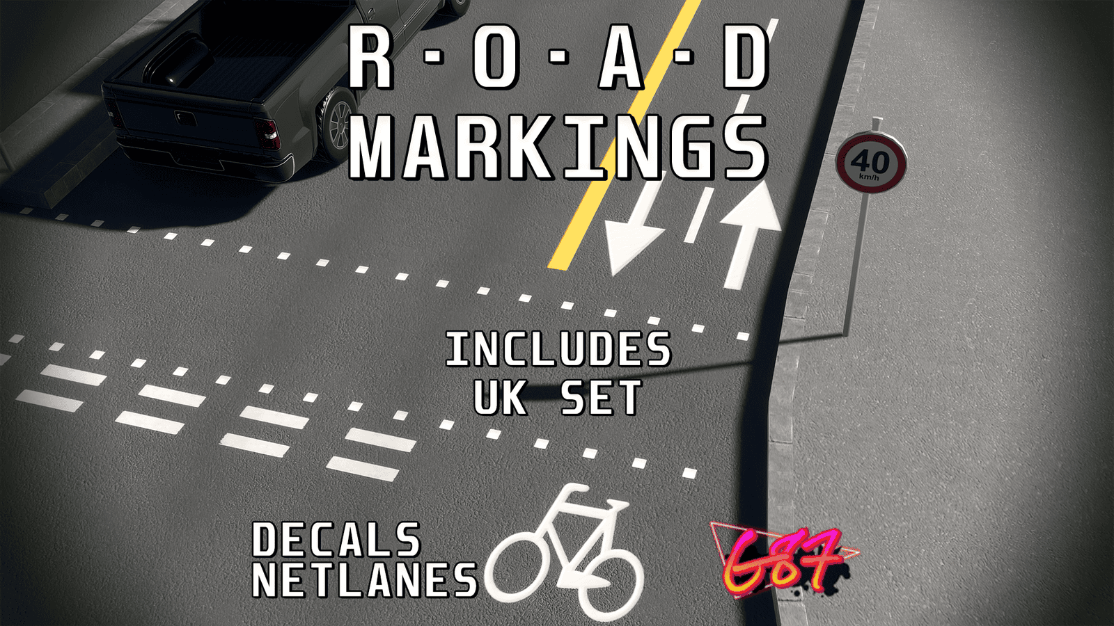[G87] Road Markings (includes UK Set) - Paradox Mods