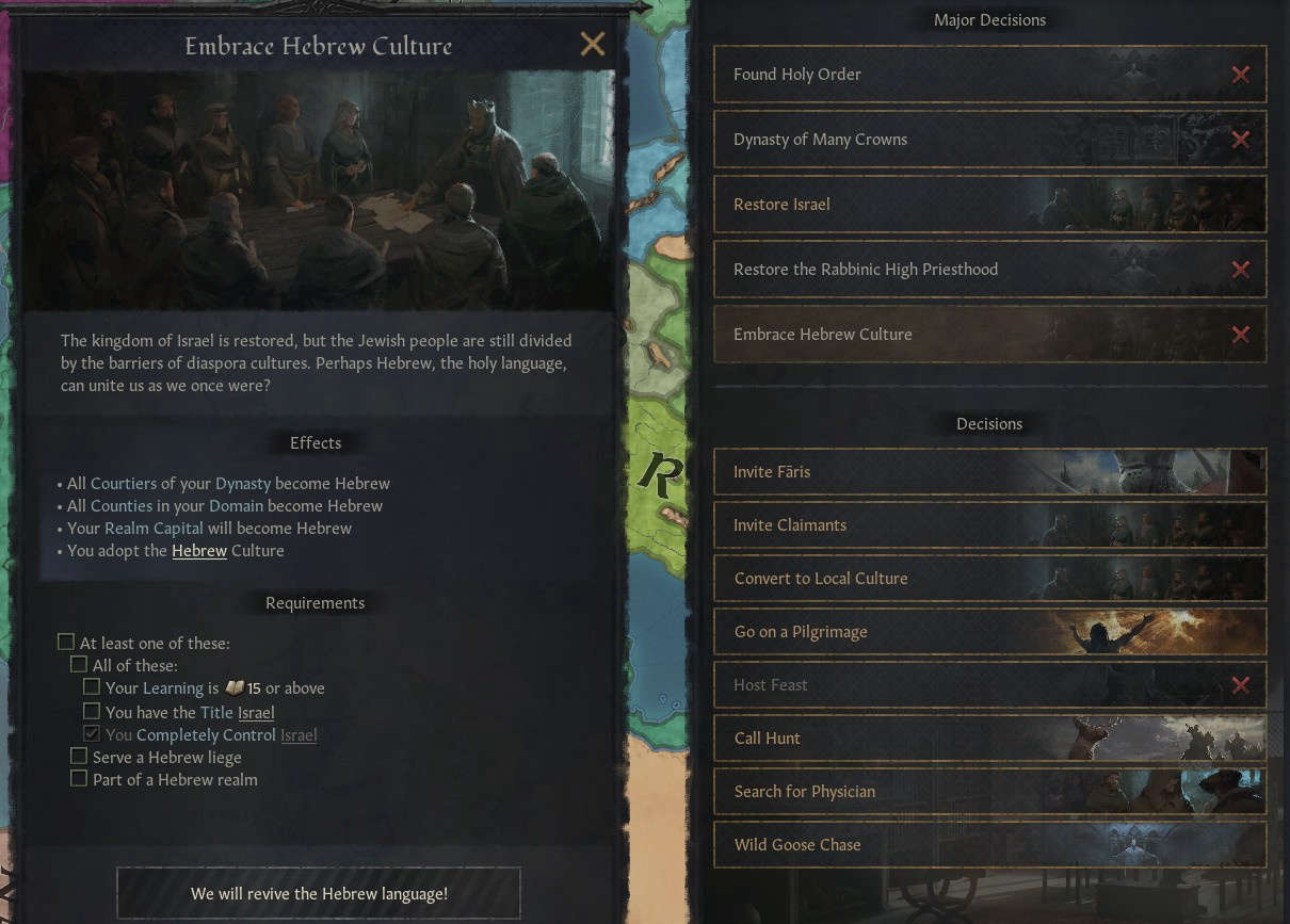 King of Israel - Embrace Hebrew culture - Paradox Mods