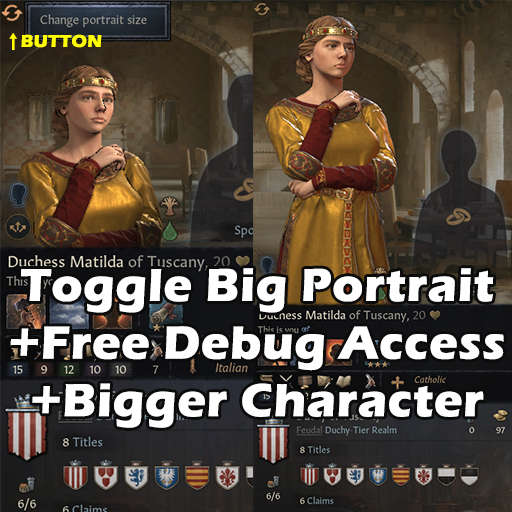 Toggle Big Character Portrait - Paradox Mods