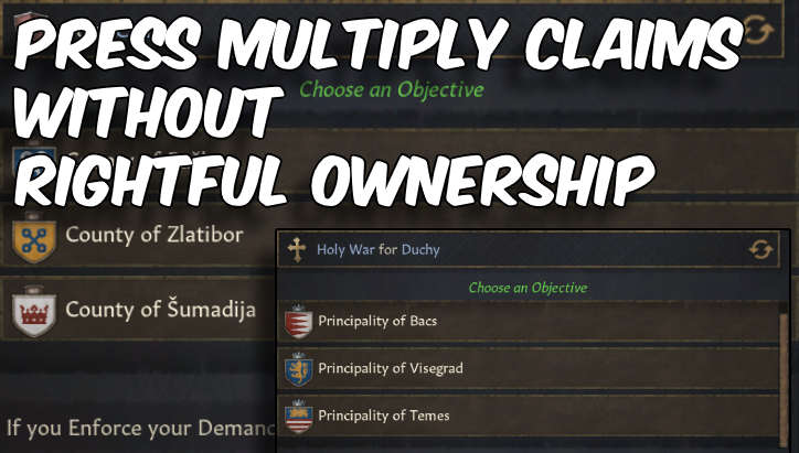 Press Multiple Claims without Rightful Ownership - Paradox Mods