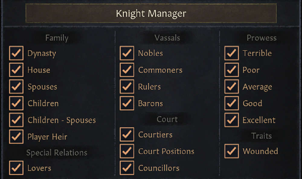 "Knight Manager" - Paradox Mods