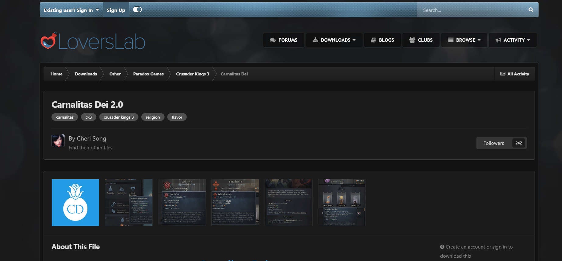 Carnalitas Dei Paradox Mods