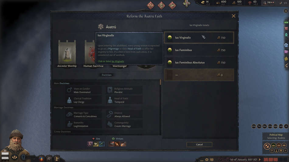 Ius Virginalis - Paradox Mods