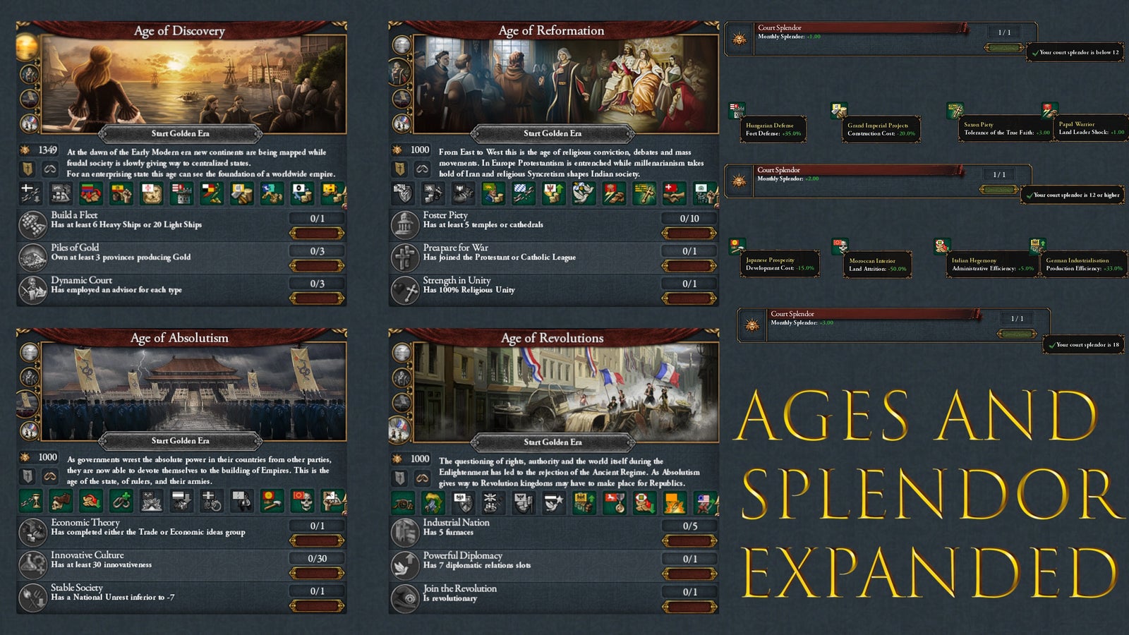 "Ages and Splendor Expanded" - Paradox Mods