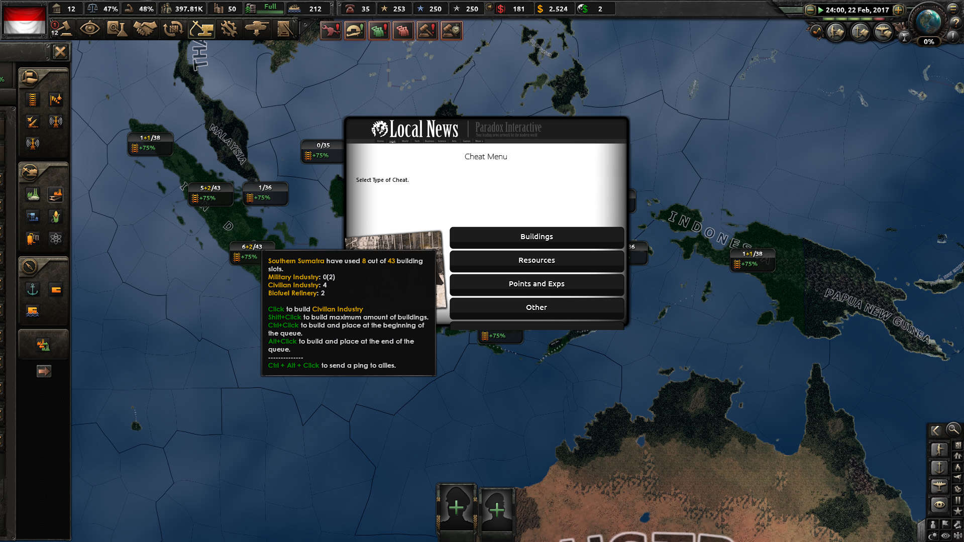 Cheat Millennium Dawn : Modern Day - Paradox Mods