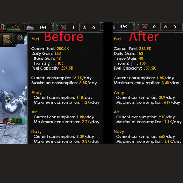 Lower Fuel Consumption (Halved) - Paradox Mods