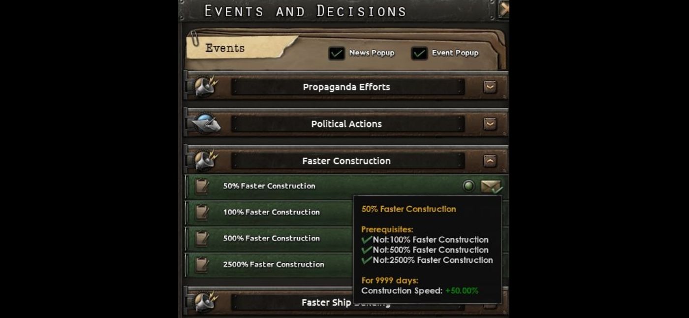 Faster Construction (P. o.) - Paradox Mods