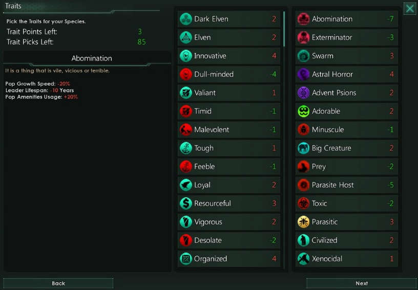 !99 Trait Picks - Paradox Mods