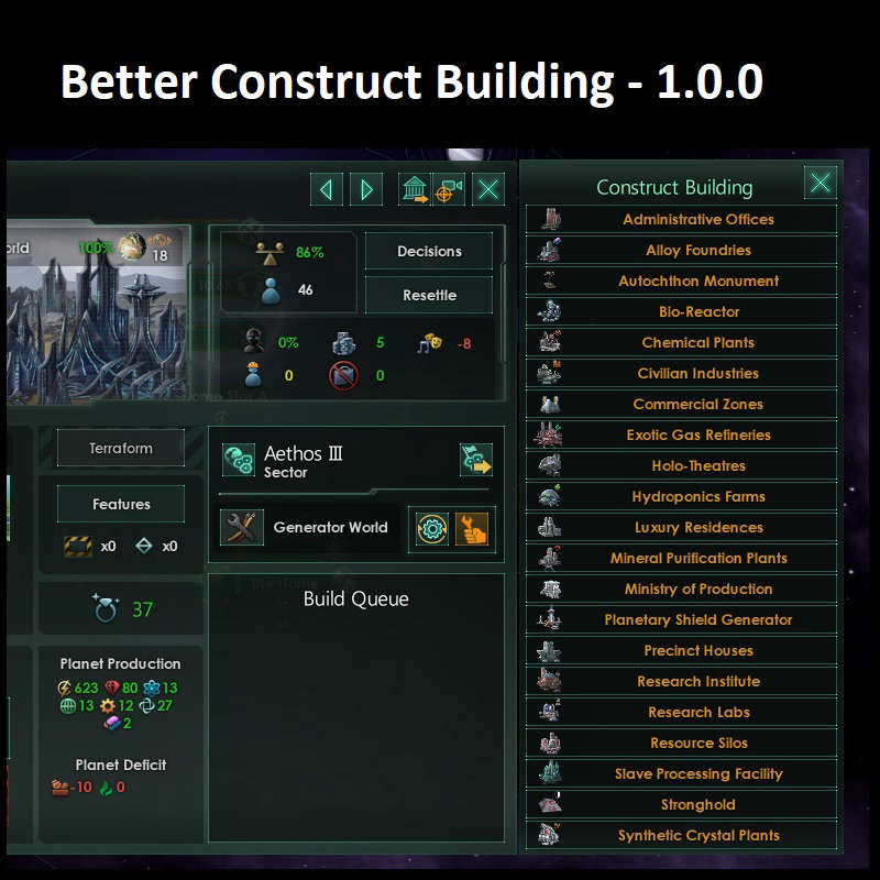 Smaller Construct Building - Paradox Mods