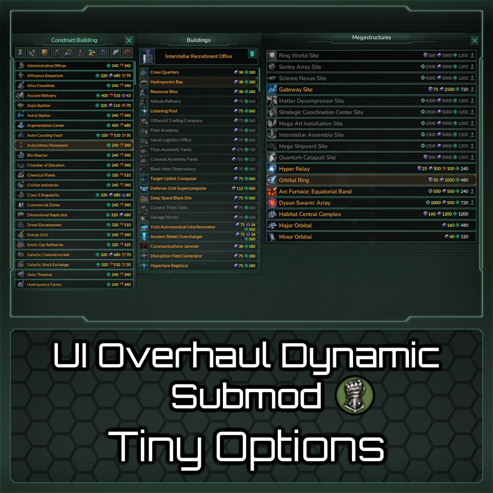 UI Overhaul Dynamic - Tiny Options (4.1) - Paradox Mods